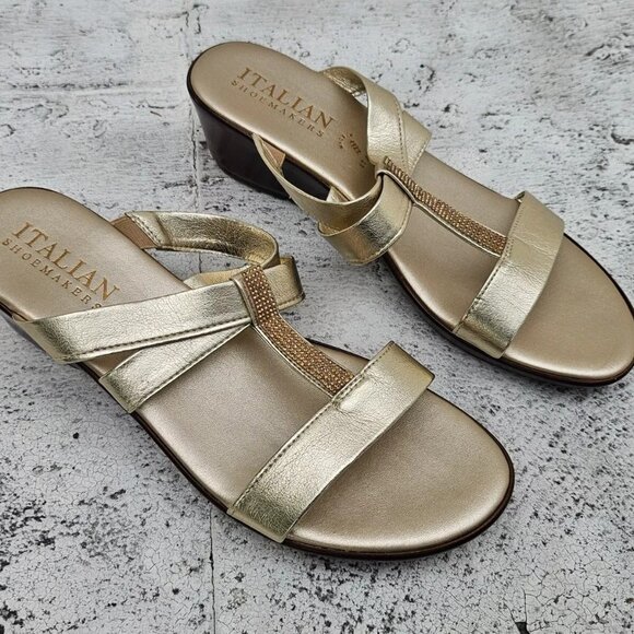 Italian Shoemakers | Shoes | Italian Shoemaker Women Sandal Shoes Gold ...
